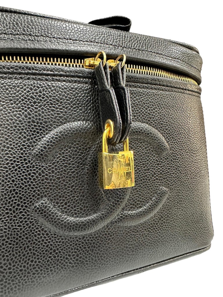 1997 Chanel Vanity Beauty Black Shoulder Bag Vintage For Sale at 1stDibs