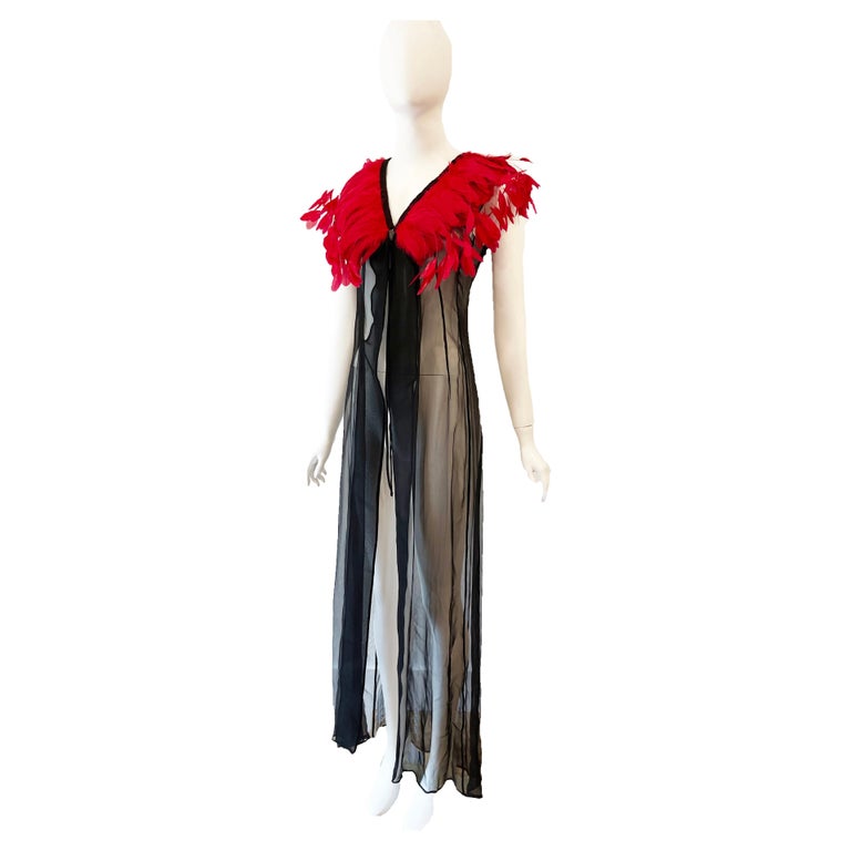 1997 Dolce and Gabbana Feathered Sheer Evening Jacket For Sale at 1stDibs