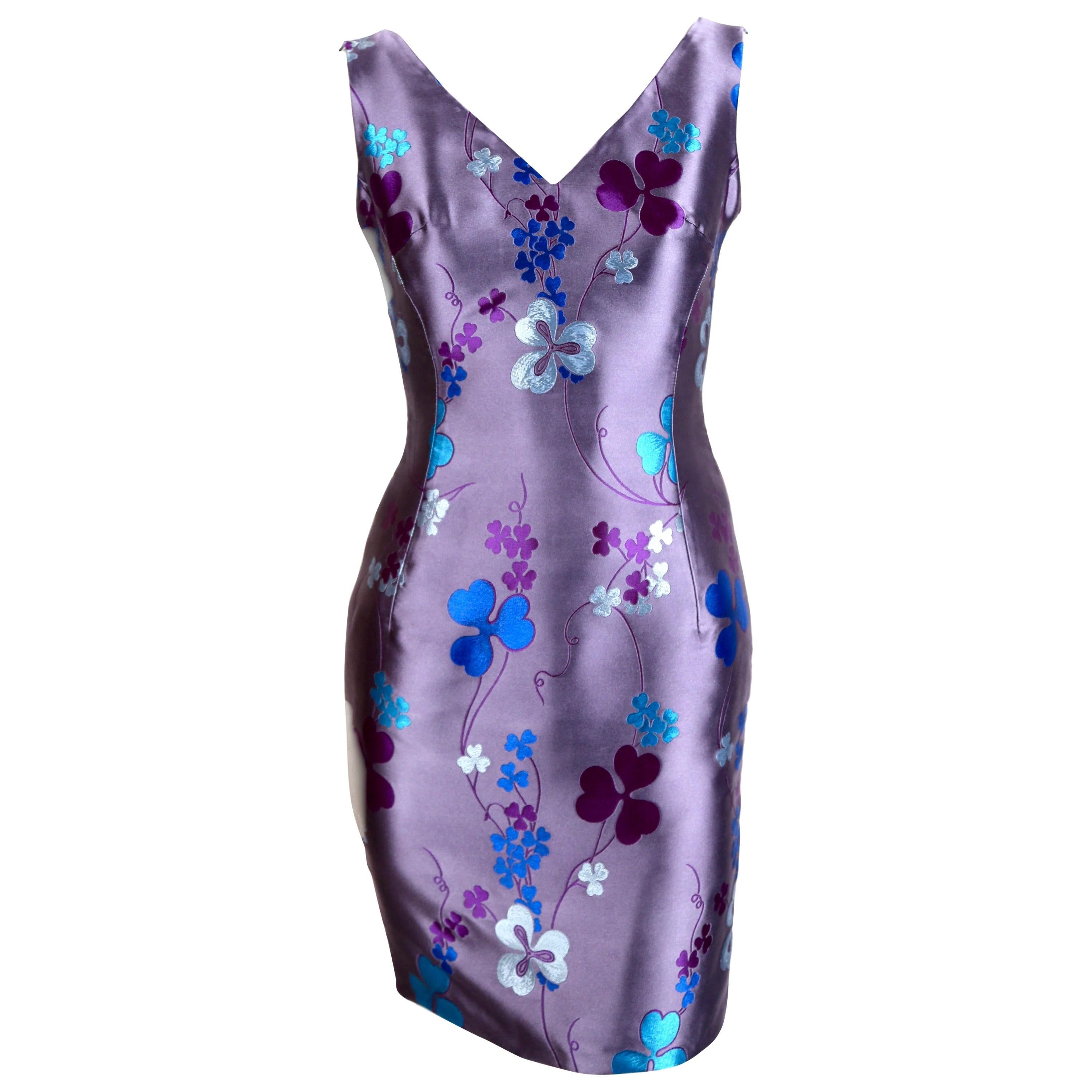 New Atelier Versace Wisteria Purple Silk Fully Beaded Dress Gown For ...