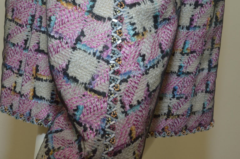 1998 C Chanel Multicolor Embellished Jacket with Mesh Overlay For Sale ...