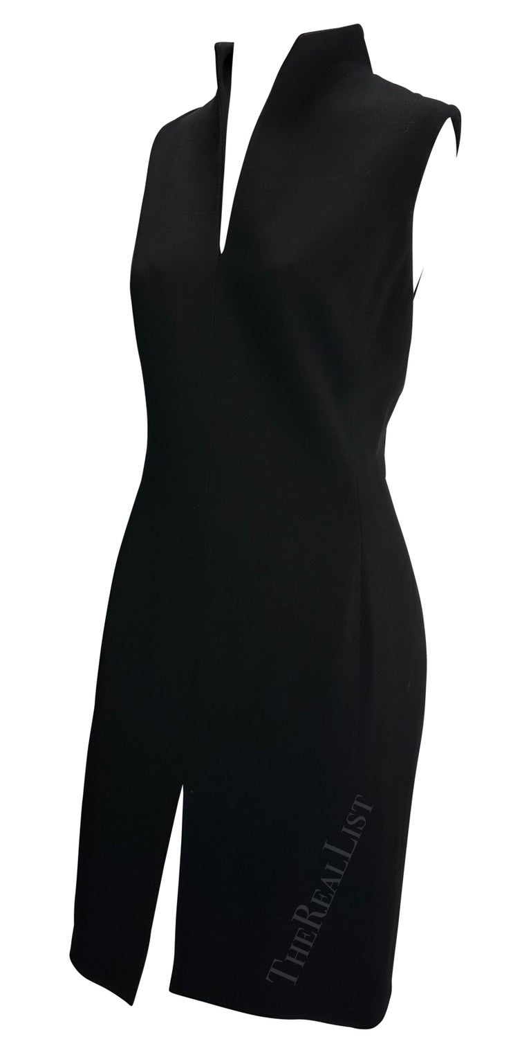 1998 Gianni Versace by Donatella Sleeveless Black Slit Shift Dress For ...