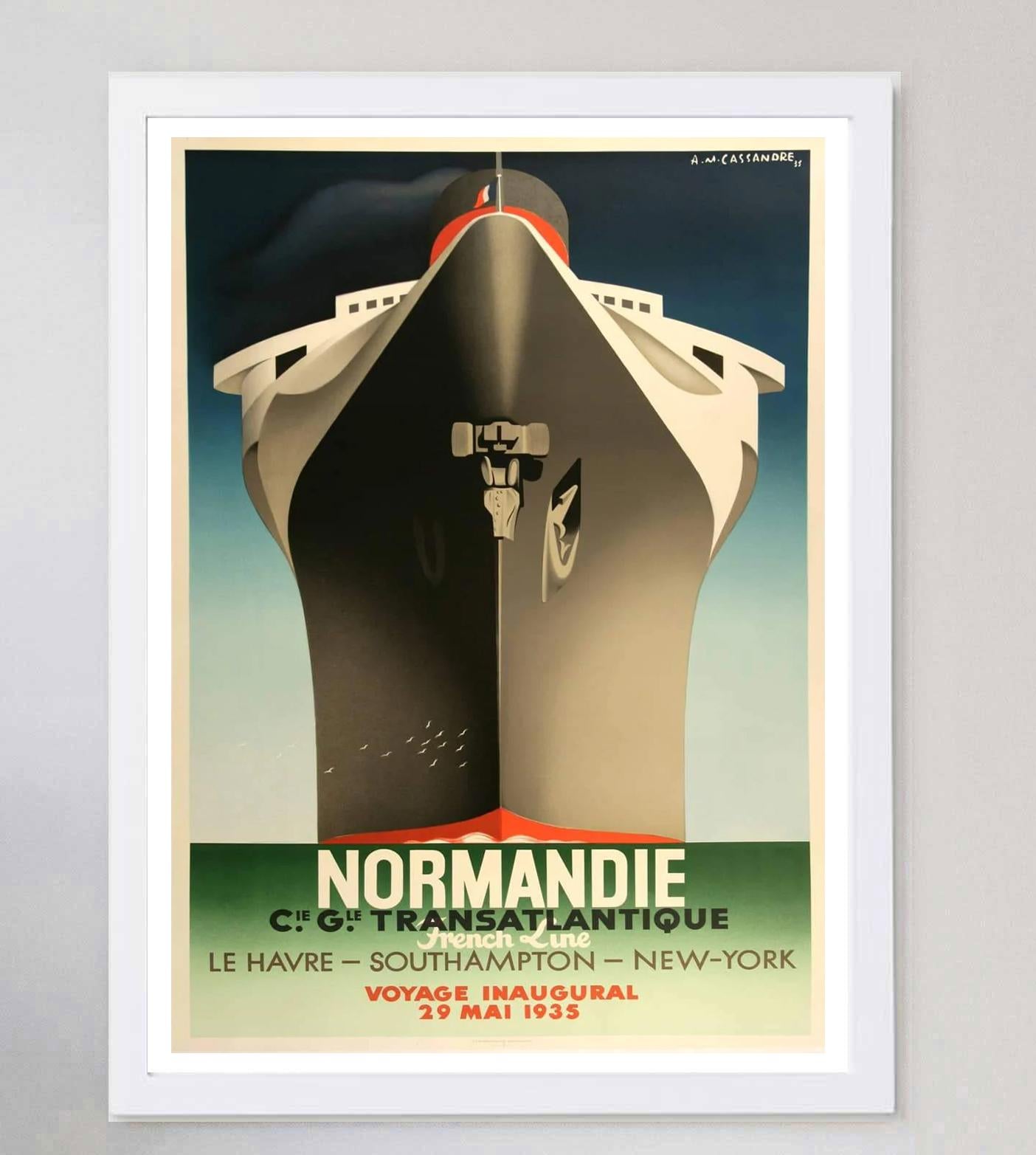 1998 Normandie Transatlantique Original Vintage Poster For Sale at ...