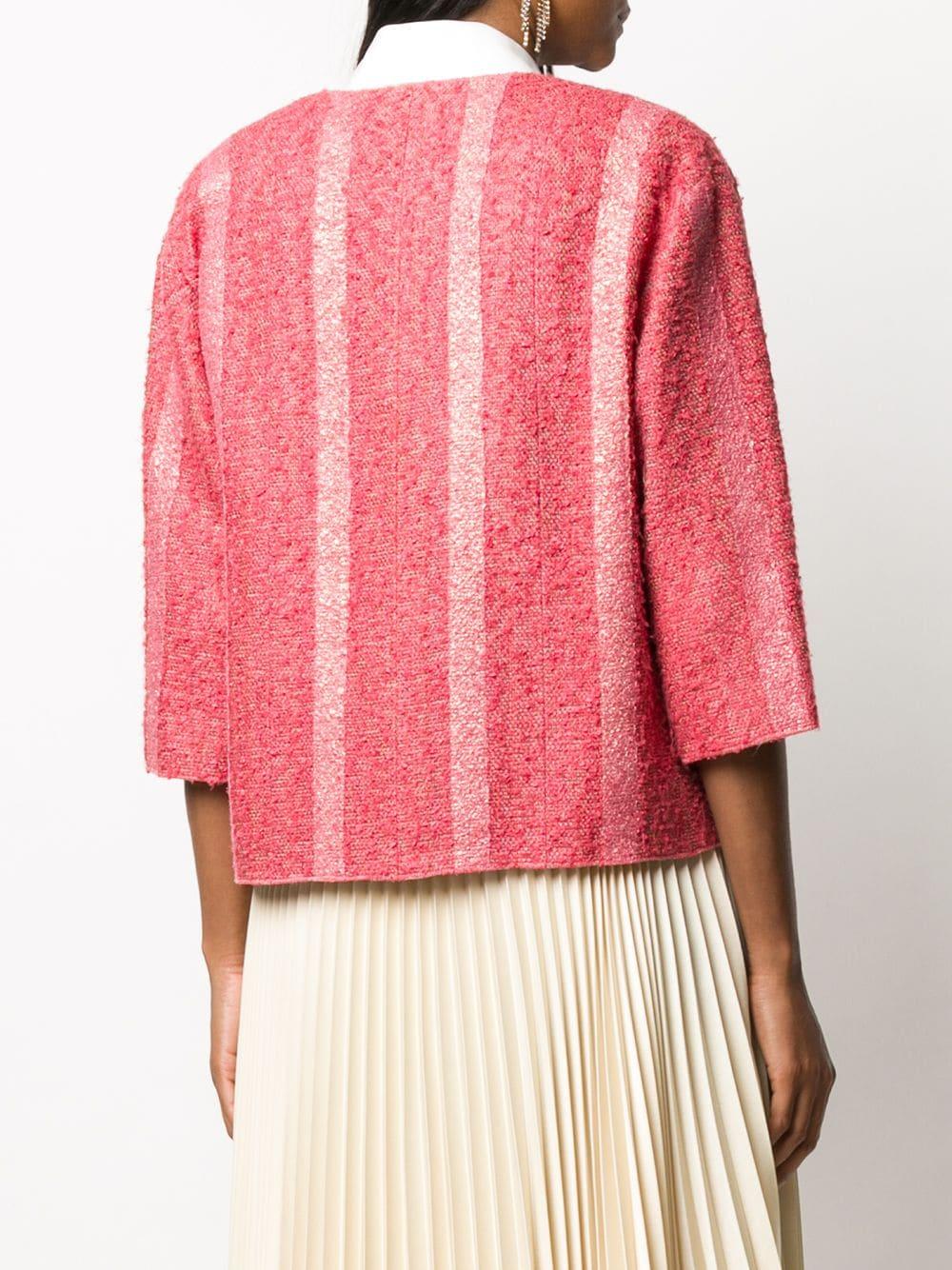 1999s Chanel Pink Stripy Jacket For Sale at 1stDibs