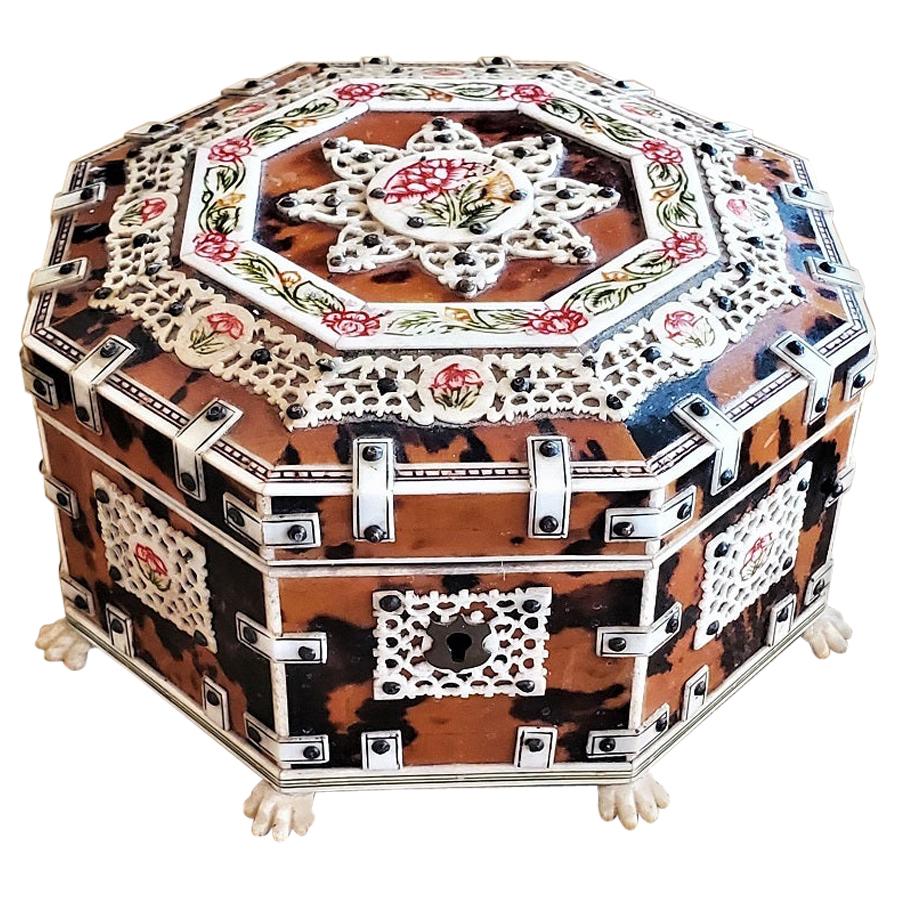 Anglo Indian Carved Bone Box at 1stDibs
