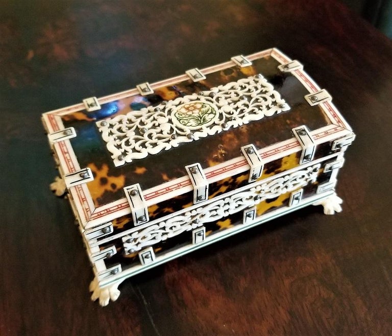 19th Century Anglo Indian Vizagapatam Shell and Faux Ivory Ring Box at ...