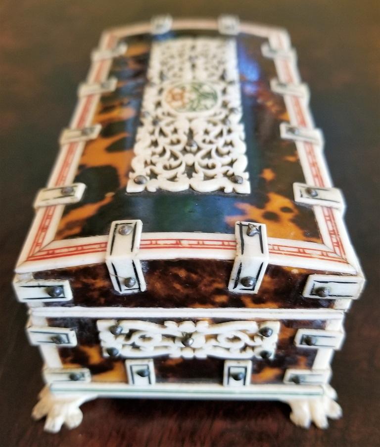 19th Century Anglo Indian Vizagapatam Shell and Faux Ivory Ring Box at ...