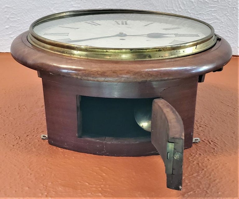 19th Century British Mahogany Schoolhouse or Railway Wall Clock at ...