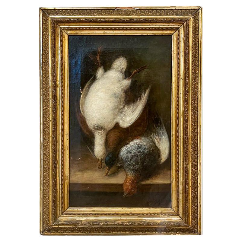 19th Century Japanese "Tales of Genji" Framed Painting For Sale at 1stDibs