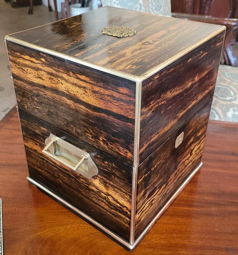 19C Irish Coromandel Wood Campaign Decanter Box For Sale at 1stDibs