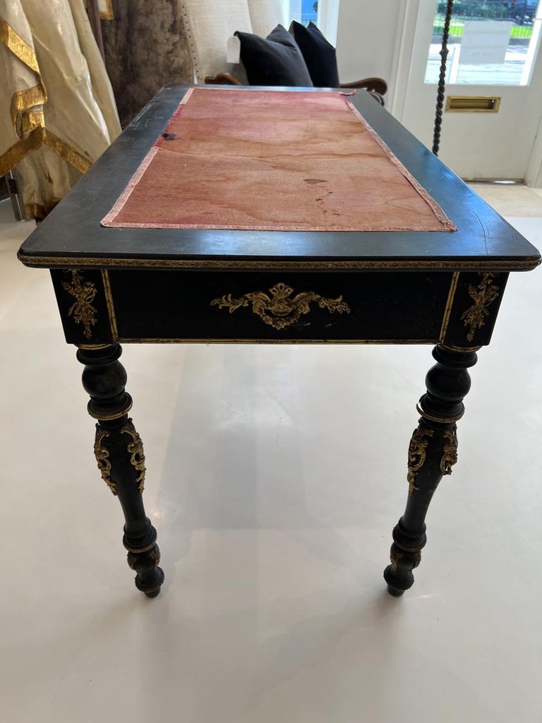 19thc Noir Desk with Gilded Carving 'Napoleon III' For Sale at 1stDibs