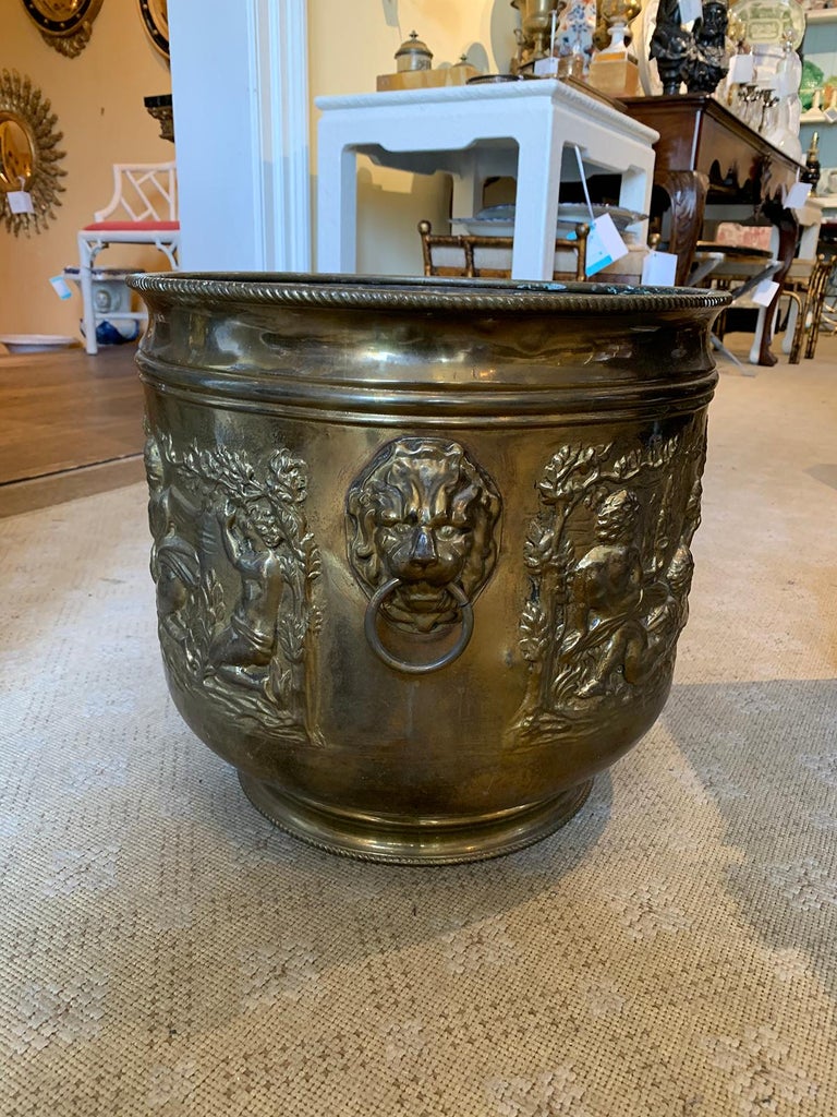 19th-20th Century Continental Brass Container with Lion Pulls For Sale ...