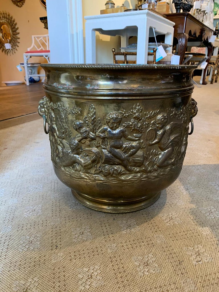 19th-20th Century Continental Brass Container with Lion Pulls For Sale ...