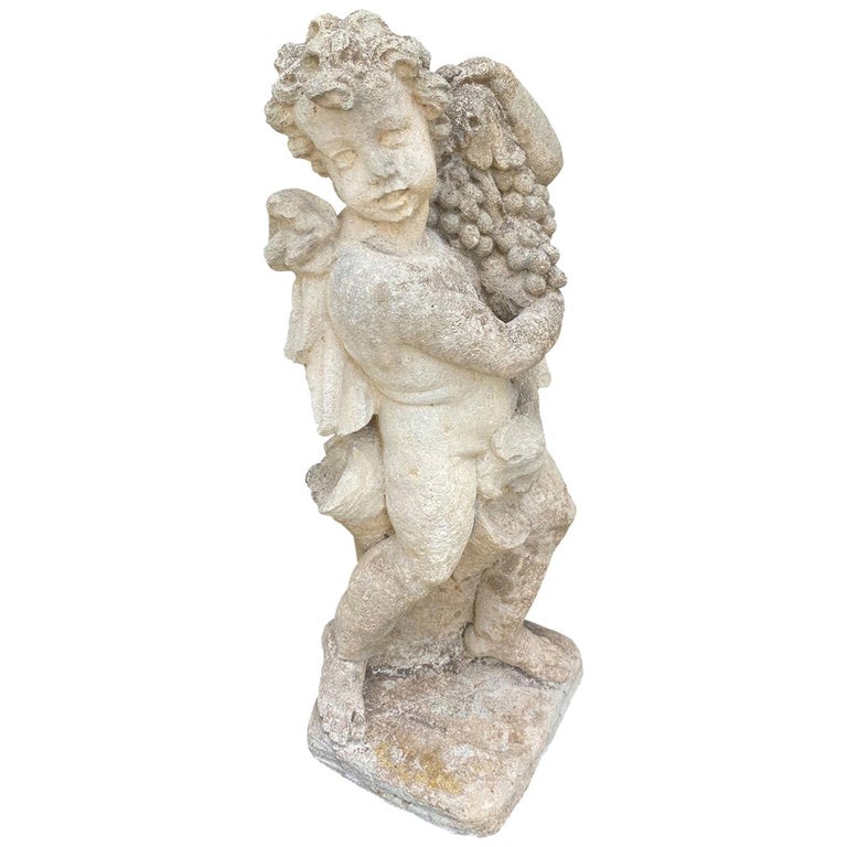 19th-20th Century French Four Seasons Stone Putti Garden Statue at 1stDibs