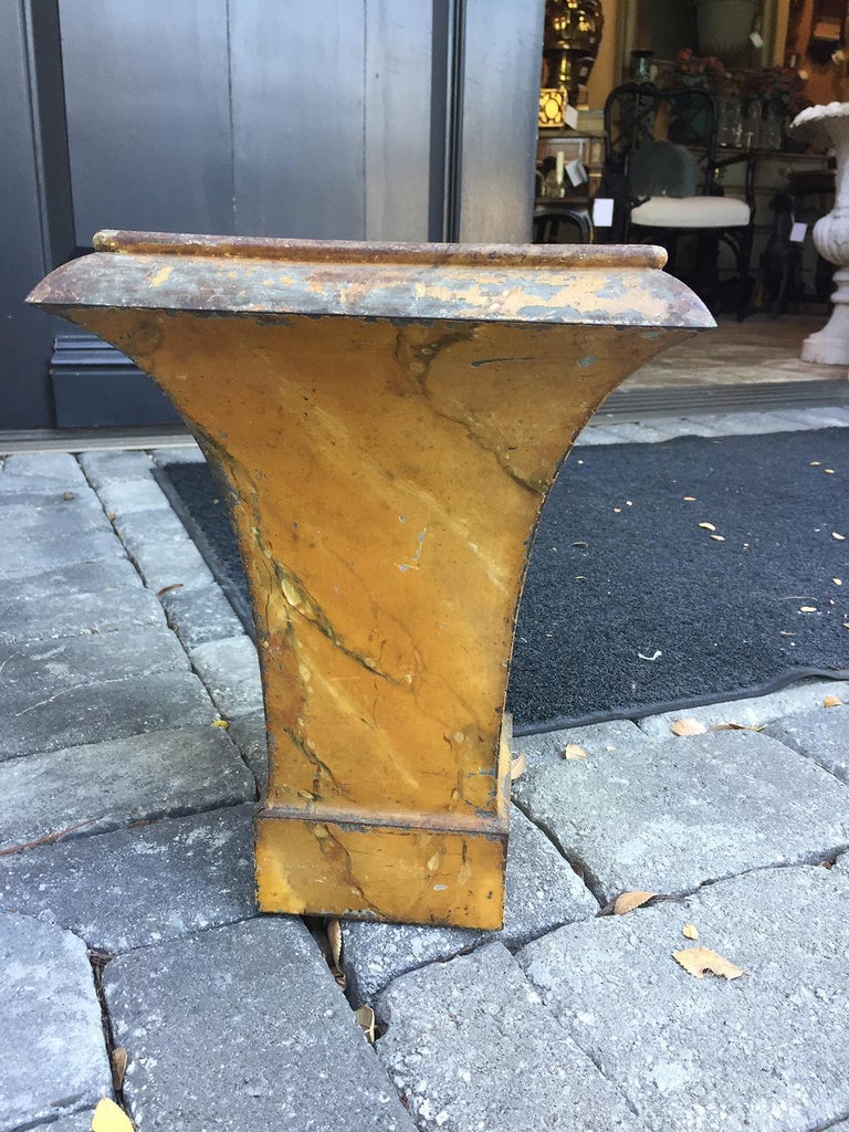 19th-20th Century French Tole Marbleized Mustard Urn at 1stDibs