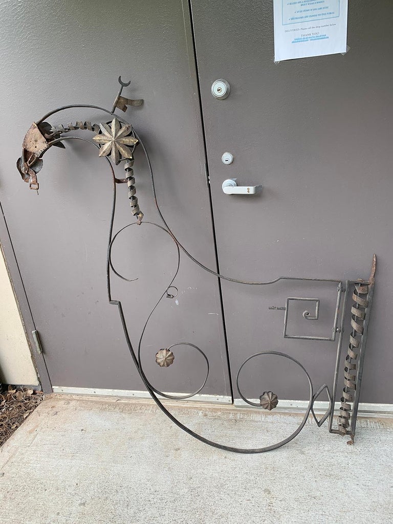 19th-20th Century French Wrought Iron Rooster Architectural Hanging ...