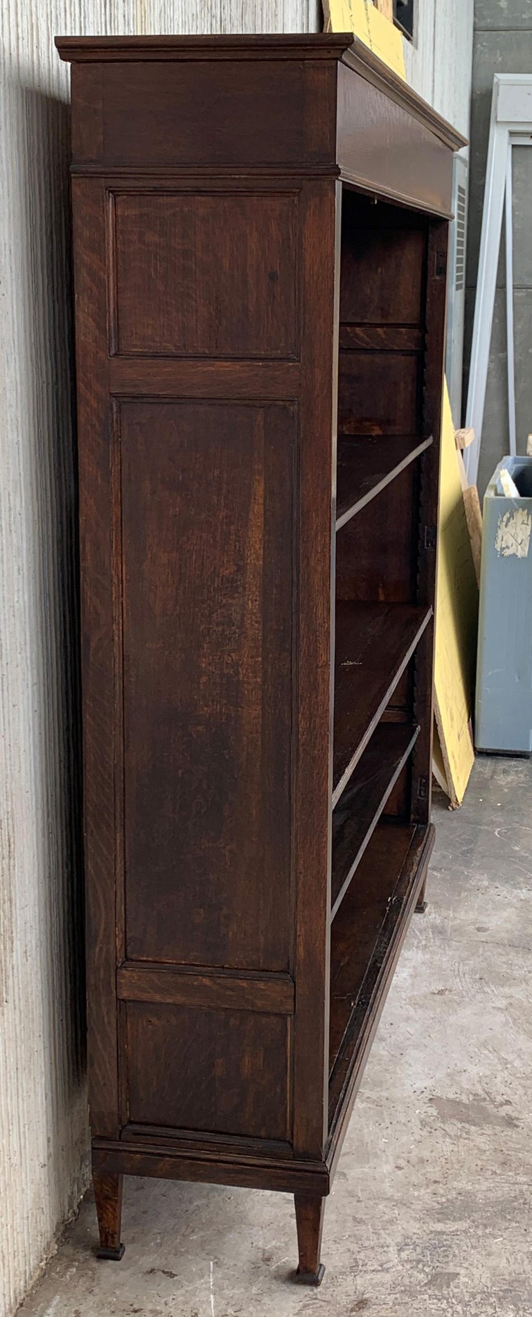19th Century Antique Victorian Mahogany Open Bookcase with Three ...