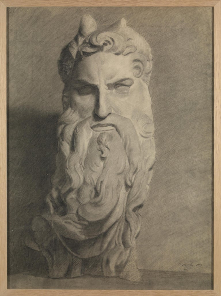19th C, Academy Student Drawing, Pencil on Paper For Sale at 1stDibs
