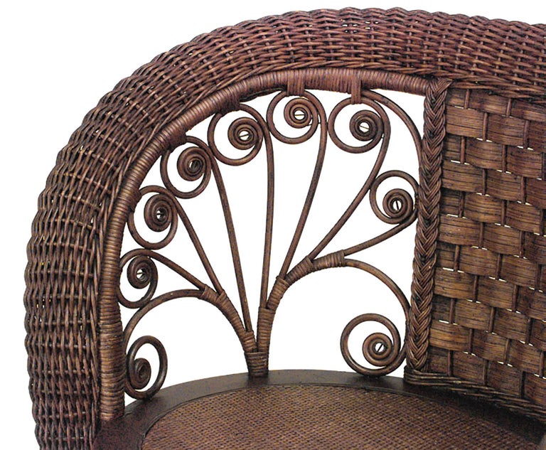 American Victorian Wicker Loveseat For Sale at 1stDibs | small wicker bench