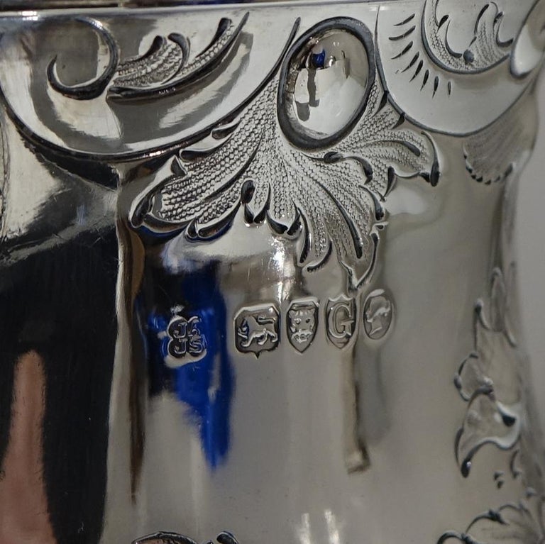 Antique Victorian Sterling Silver Flagon London 1882 Aldwinckle and ...