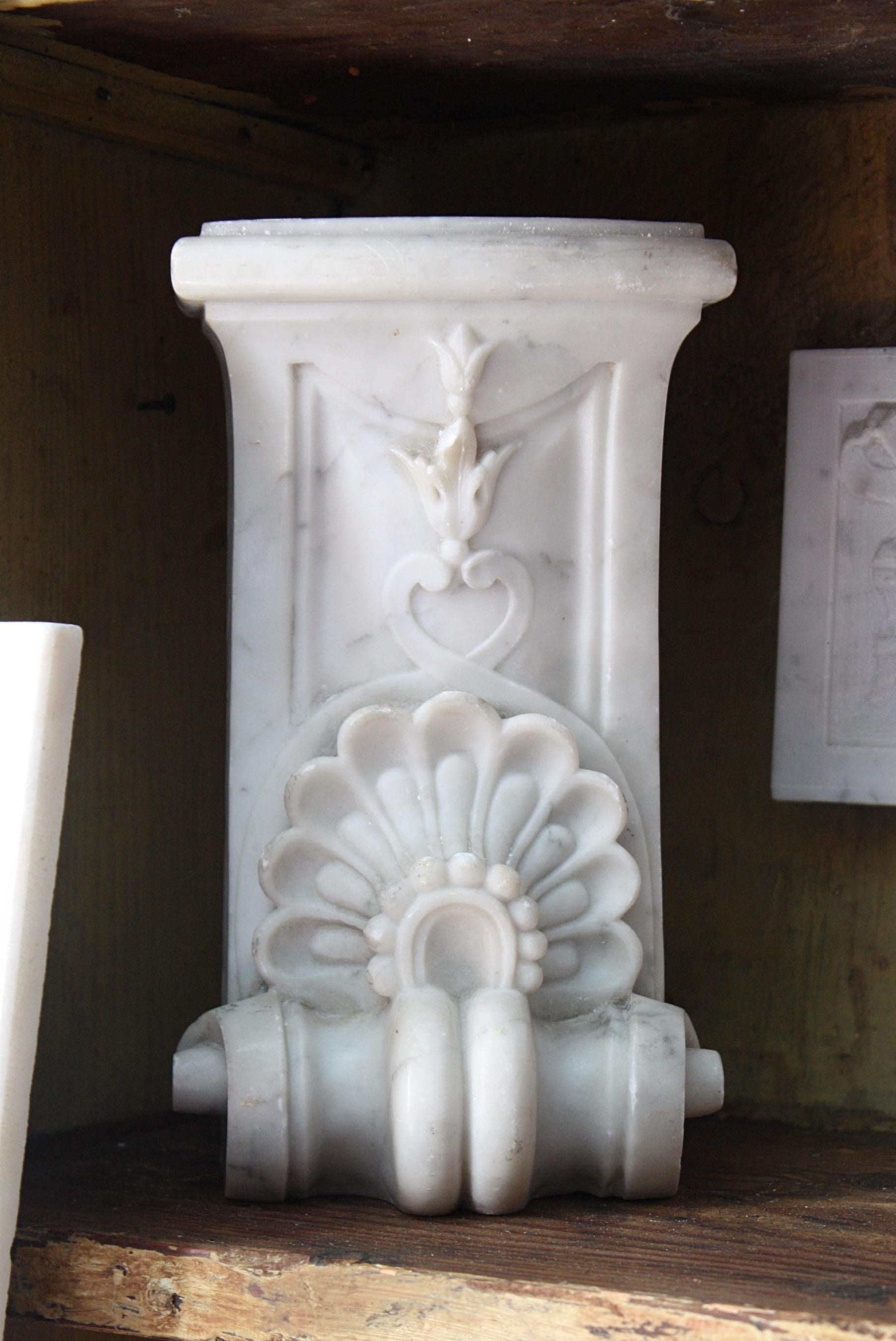 19th C Carved Trio of Marble Decorative Architectural Elements Grand ...