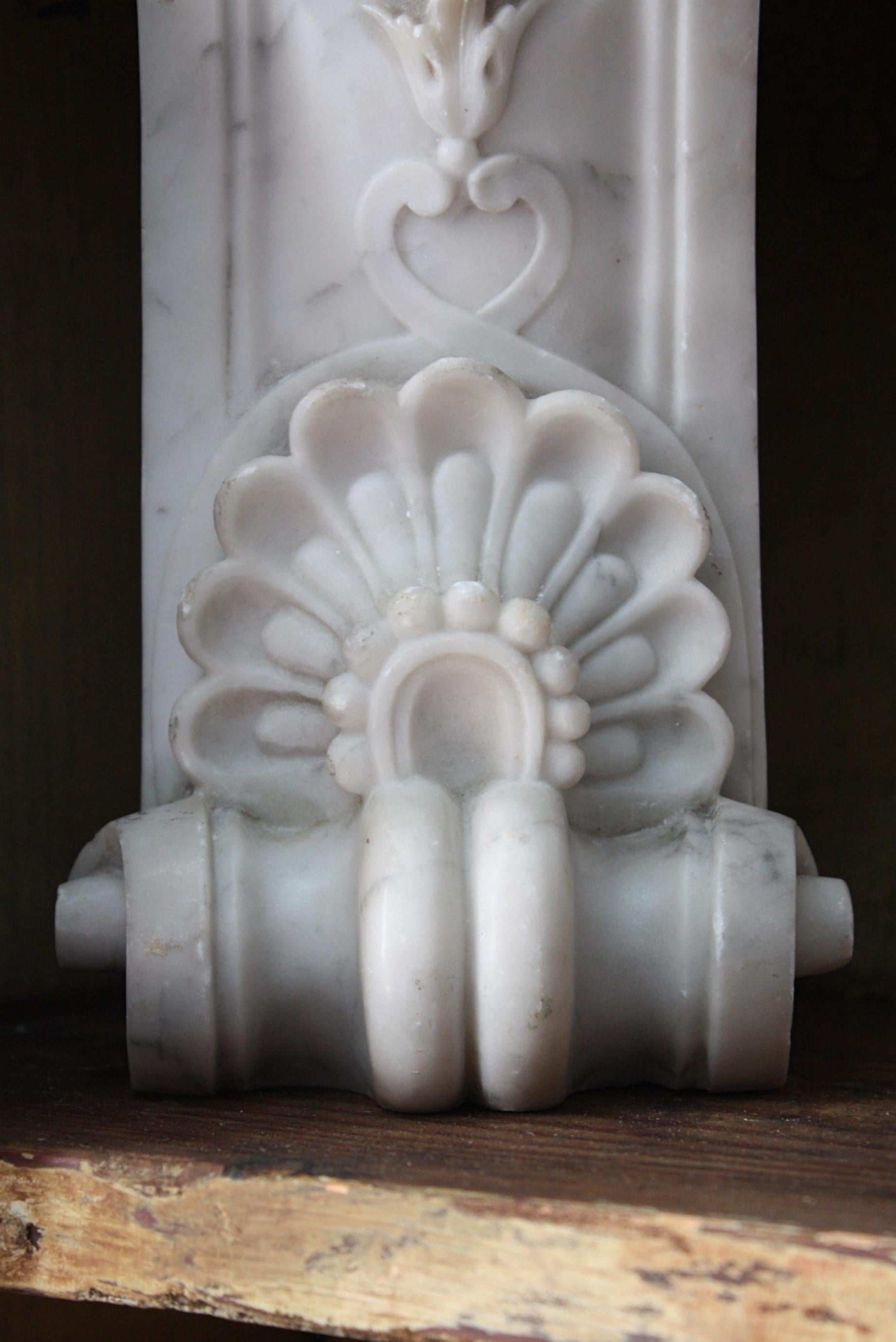 19th C Carved Trio of Marble Decorative Architectural Elements Grand ...