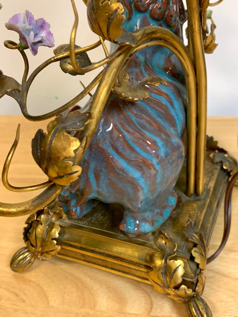 Late Qing Chinese Export Fu Dog Mounted with French Bronze Mounts as a ...