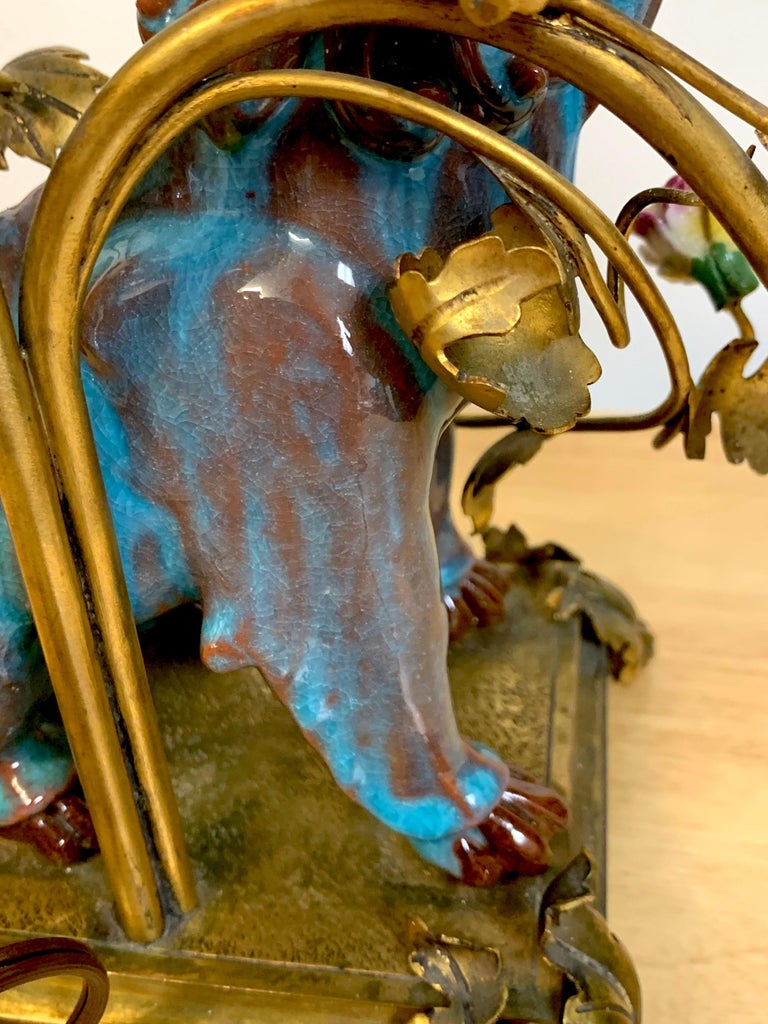 Late Qing Chinese Export Fu Dog Mounted with French Bronze Mounts as a ...