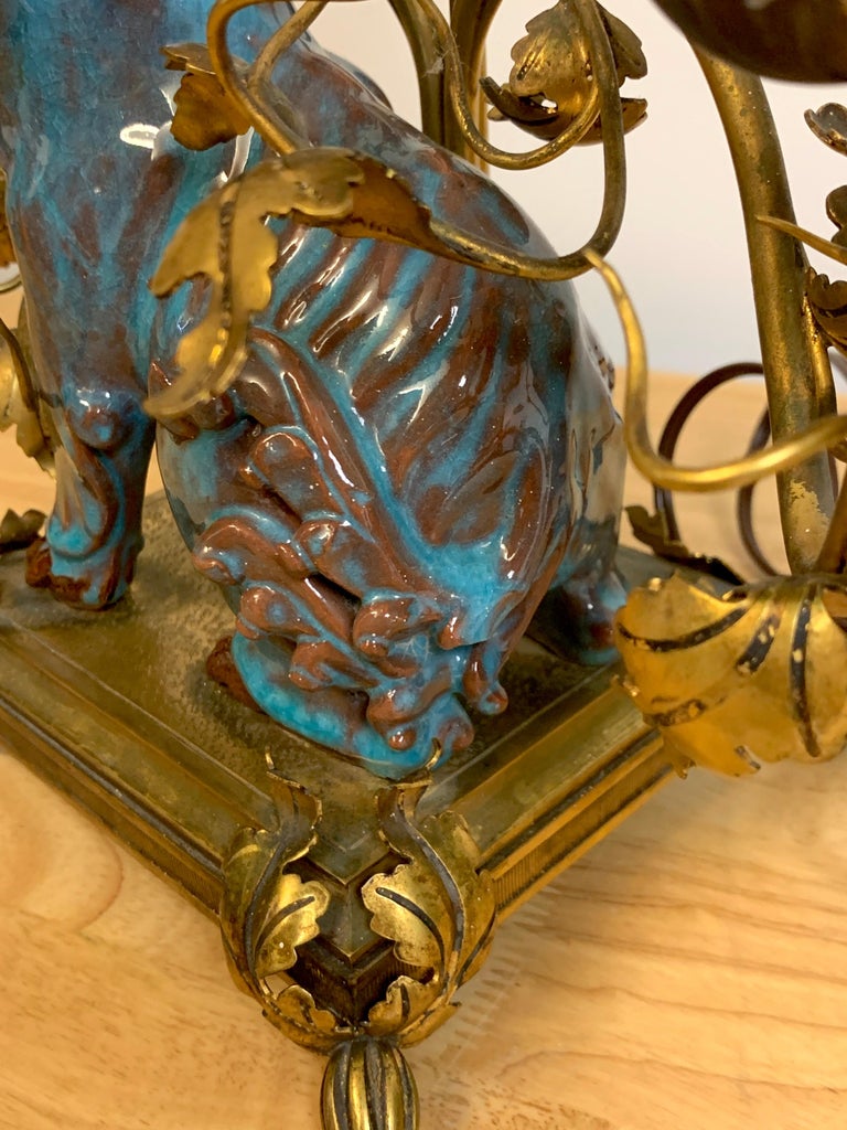 Late Qing Chinese Export Fu Dog Mounted with French Bronze Mounts as a ...