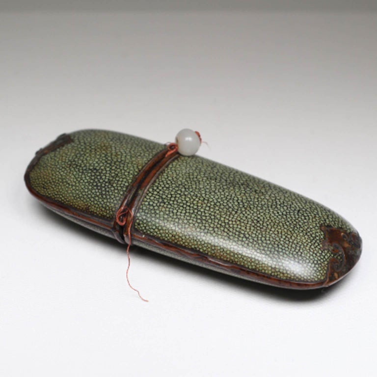 19th century Chinese Shagreen 'Sharkskin' Covered Eye Glass Case circa ...