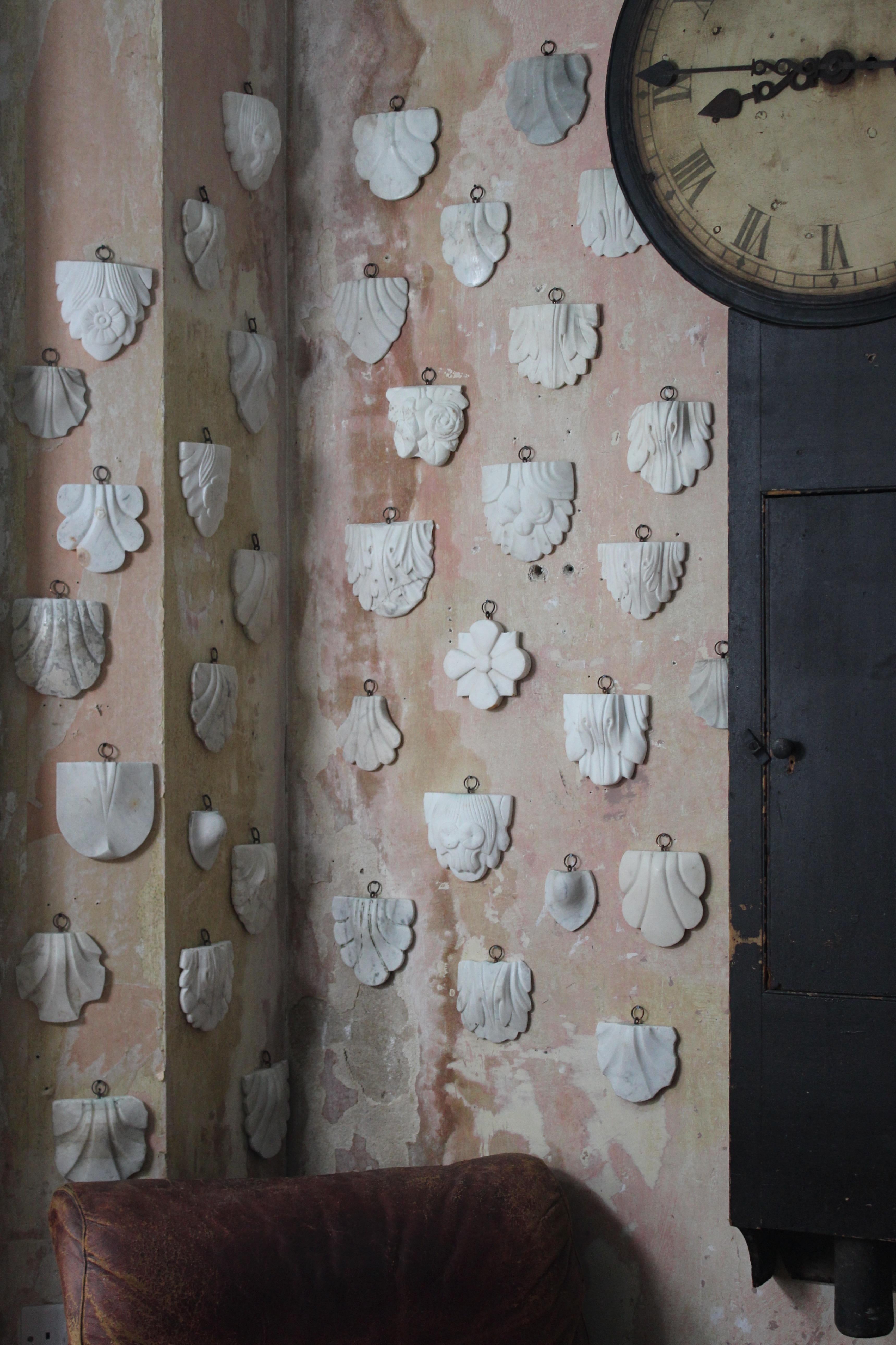 19th C Collection of Carved Marble Shields Architectural Elements ...