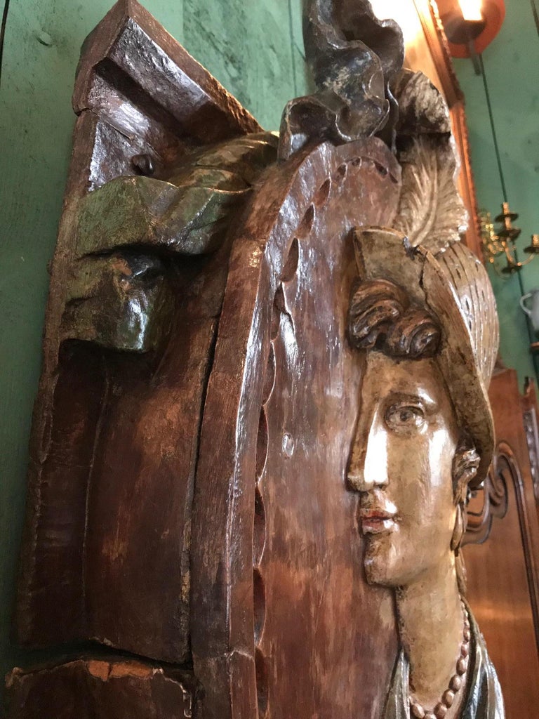 19th C. Crest Medallion Barge Maritime Maria Wood London Wall Plaque ...