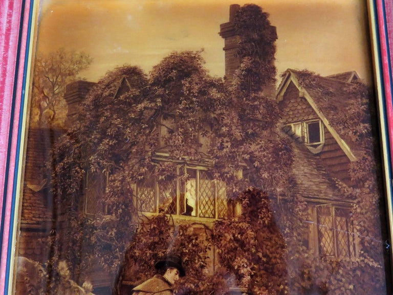 Victorian Crystoleum Picture after A L Vernon The Messenger to the ...