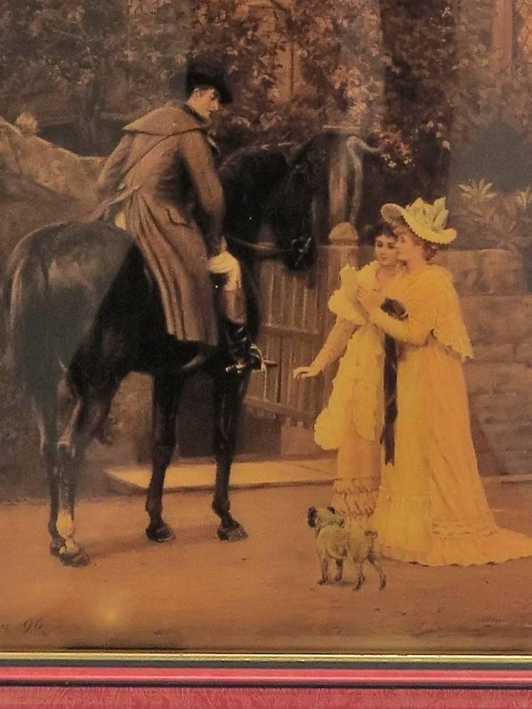 Victorian Crystoleum Picture after A L Vernon The Messenger to the ...