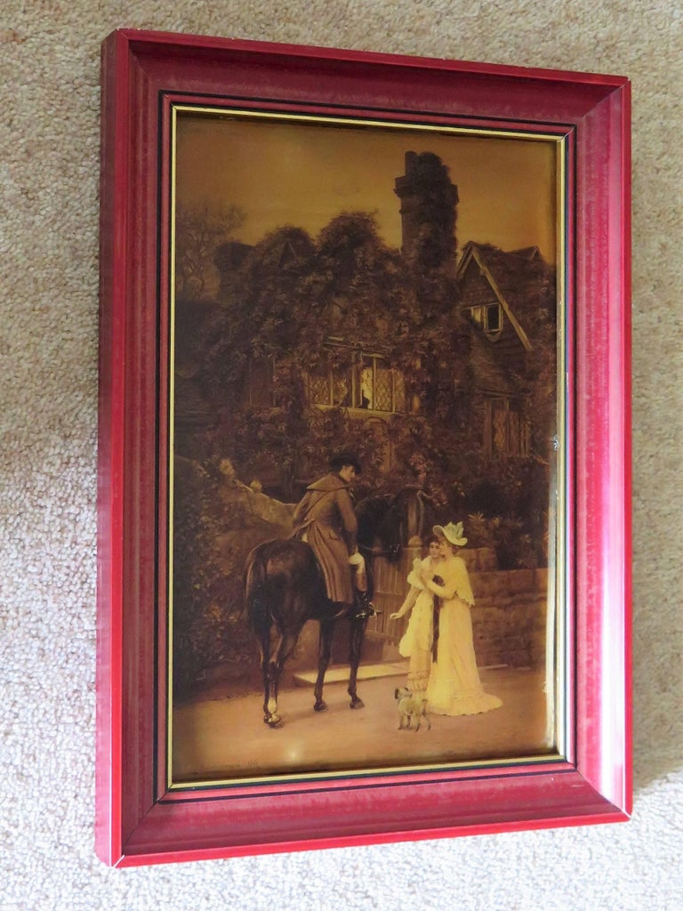 Victorian Crystoleum Picture after A L Vernon The Messenger to the ...