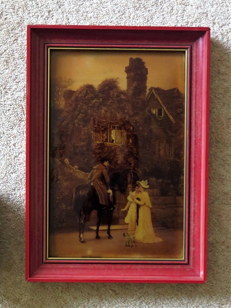 Victorian Crystoleum Picture after A L Vernon The Messenger to the ...