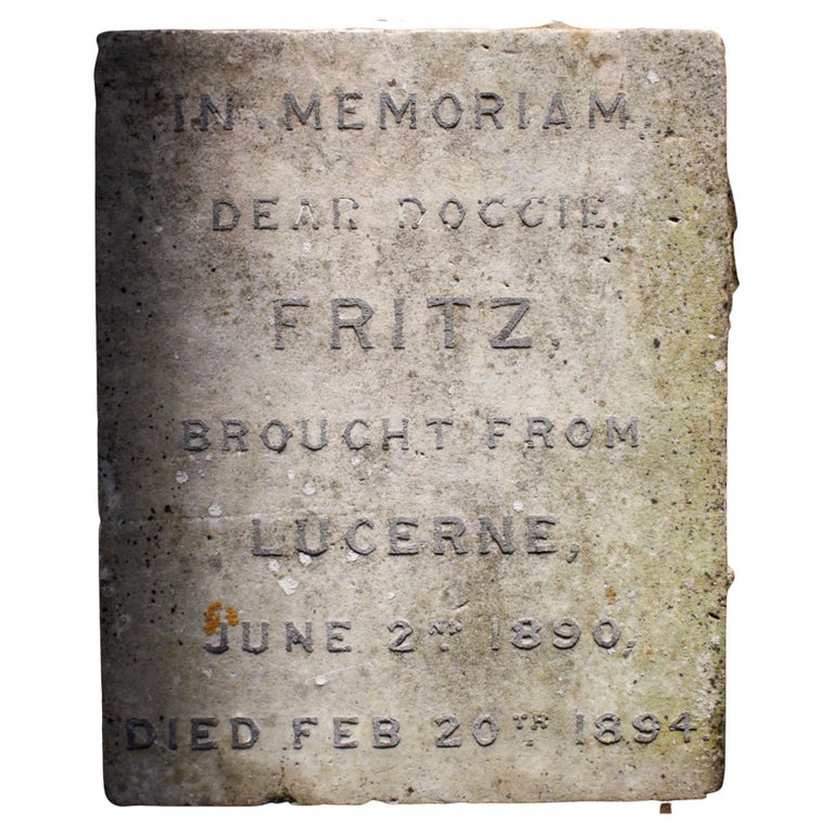 19th C "Dead Doggie Fritz" MarblenGrave Marker Dog Head Stone Grave ...