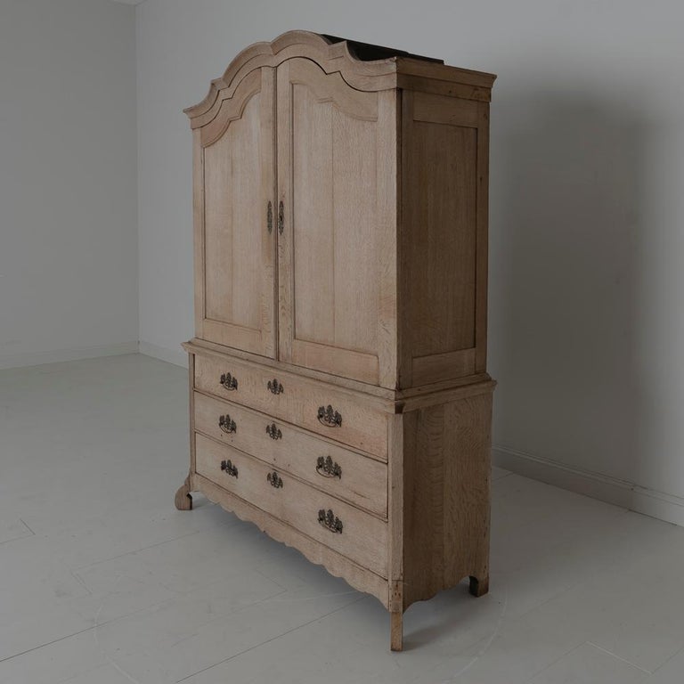 19th Century Dutch Bleached Oak Linen Press at 1stDibs | dutch linen