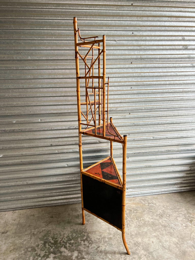 19th-C. English Aesthetic Movement Bamboo Corner Cabinet For Sale at ...
