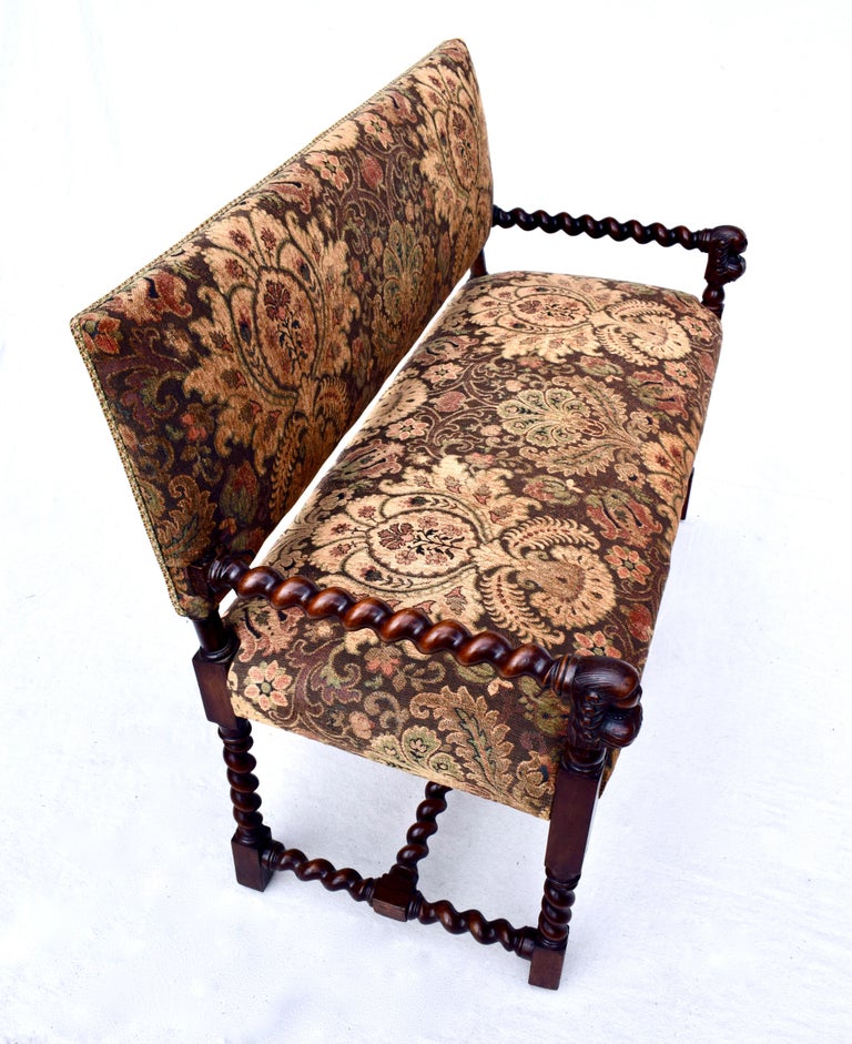 19th C. English Barley Twist Bench in Oak William and Mary For Sale at ...