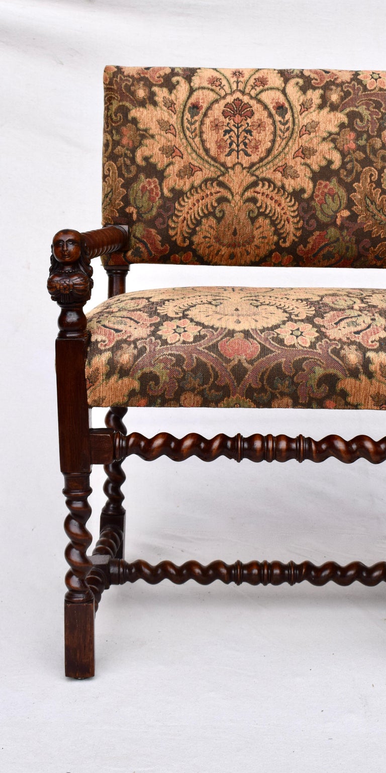 19th C. English Barley Twist Bench in Oak William and Mary For Sale at ...