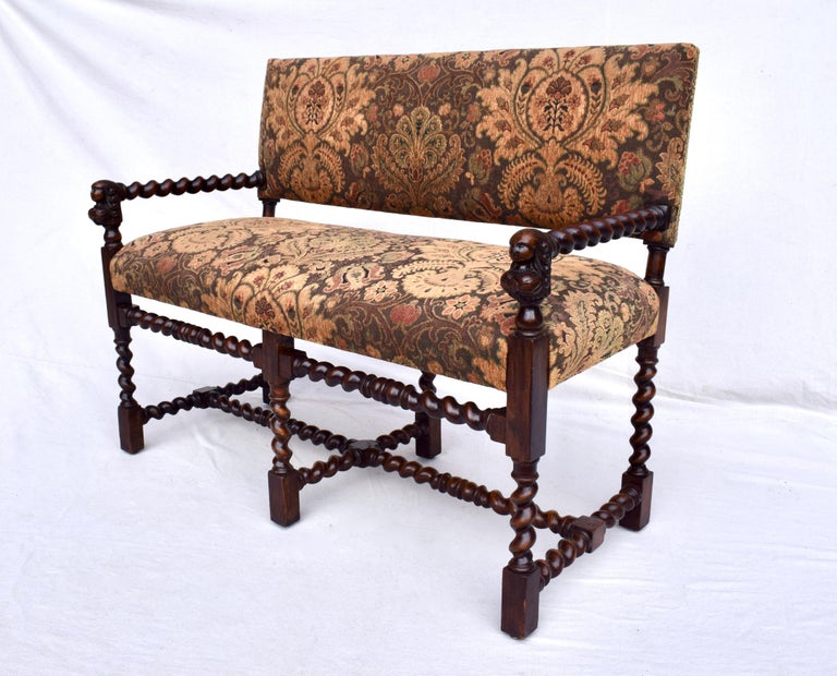 19th C. English Barley Twist Bench in Oak William and Mary For Sale at ...