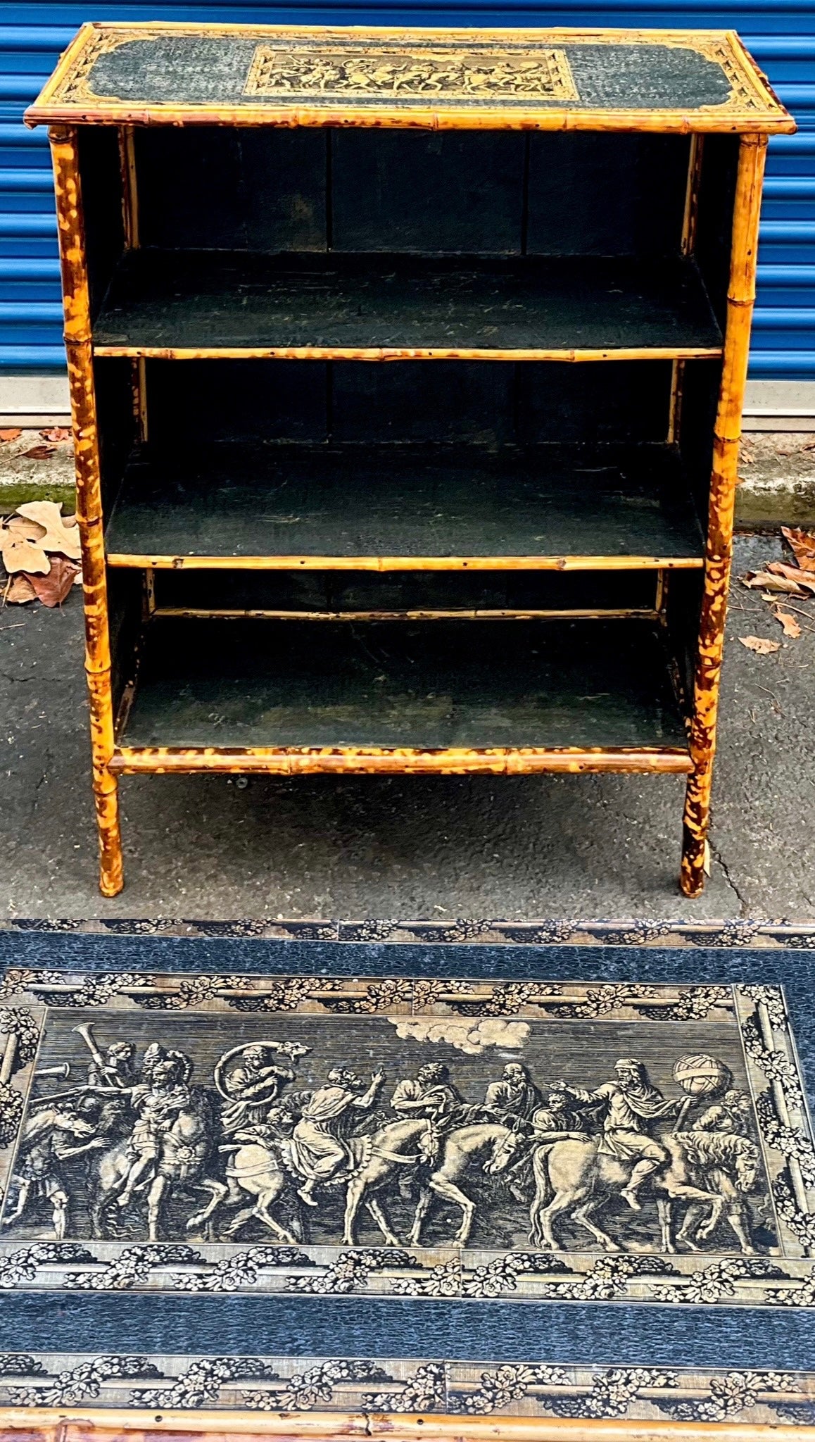 19th Century English Burnt Bamboo Neo+Classical Style Bookcase at 1stDibs