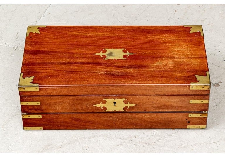 19th C. English Campaign Style Mahogany Travel Desk by G. Riddle ...