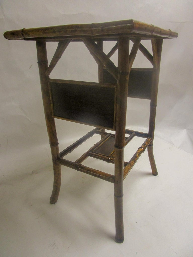 19th C English Chinoiserie Tiger Bamboo Table For Sale at 1stDibs