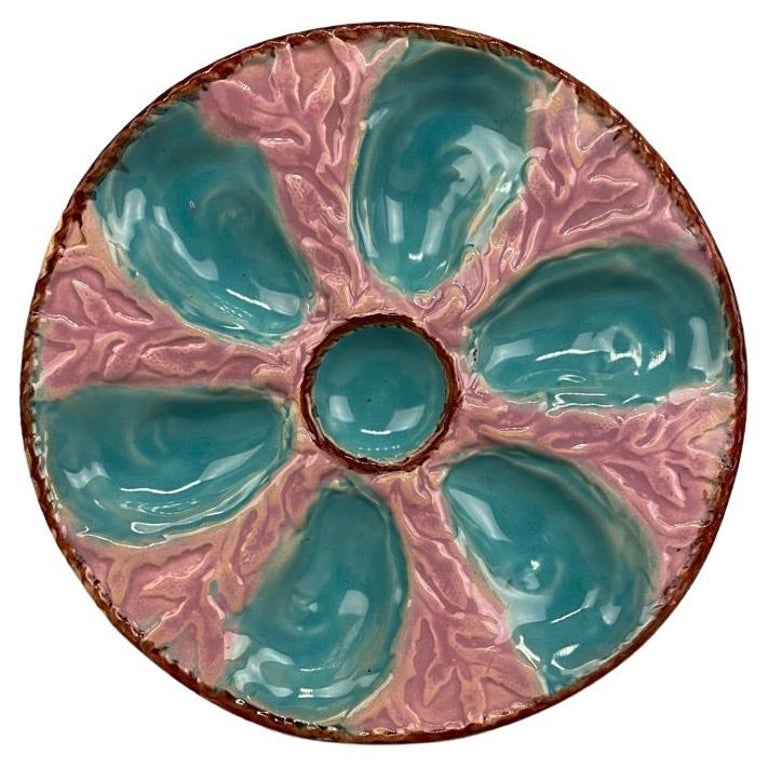 19th c. English Majolica Seaweed Oyster Plate, S. Fielding and Co. For ...