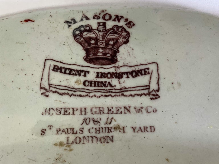 19th-C. English Mason’s Ironstone Platter W/ Imari Coloration Pagoda ...