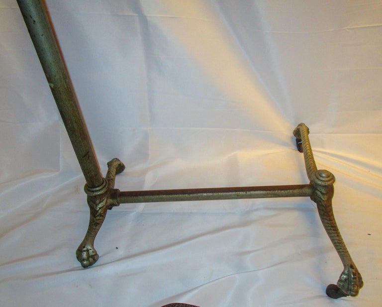 19th C English Oak Reading Table on Cast Iron Base with Ball and Claw ...