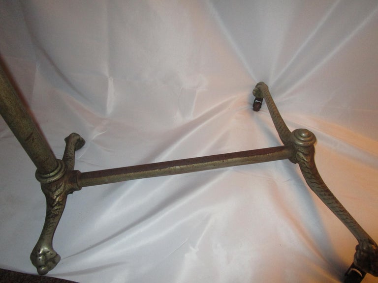 19th C English Oak Reading Table on Cast Iron Base with Ball and Claw ...