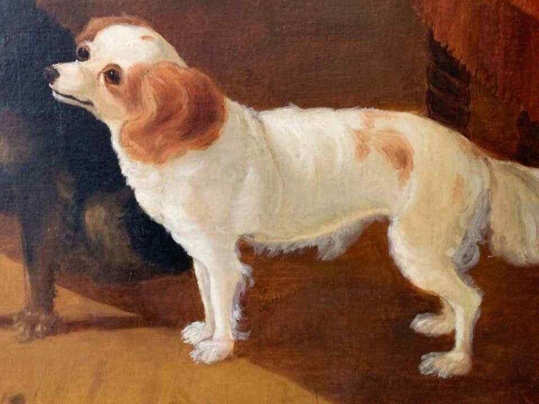 19th C. English - Waiting for the Master Large Victorian Dog Painting ...