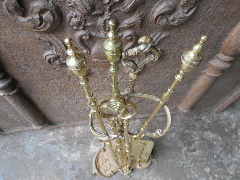 19. Jh. Englisch Poliertes Messing Viktorianisches Kaminbesteck im ...